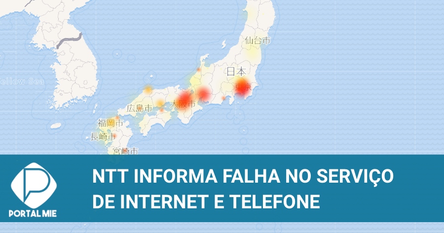 Falha na NTT, especialmente na internet - Portal Mie
