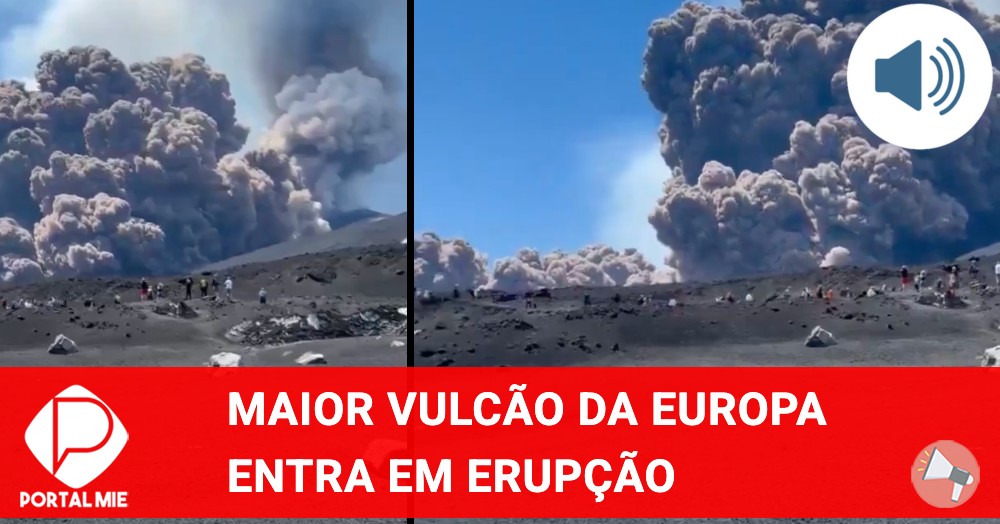 Maior vulcão da Europa entra em erupção e expele enorme coluna de gás e ...
